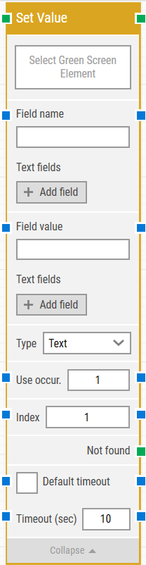Set Value | Green Screen Building Blocks | Leapwork Documentation